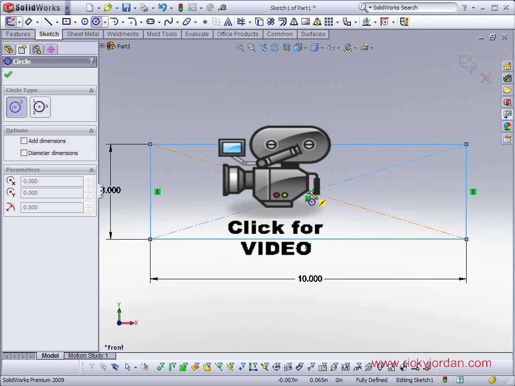 SolidWorks 2009 Numeric Sketch Input Video – RickyJordan.com